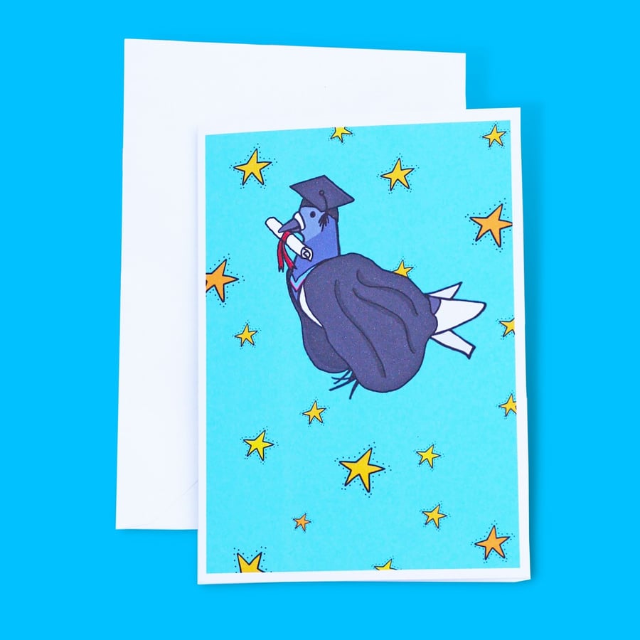 Pigeon Graduation Celebration Illustration A6 G... - Folksy