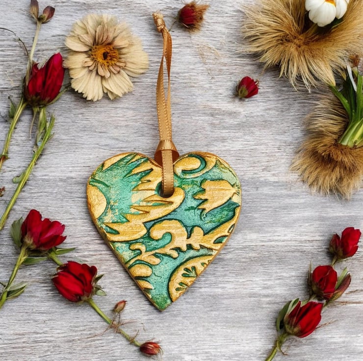 Embossed Heart Hanging Diffuser, Car Air Freshe... - Folksy