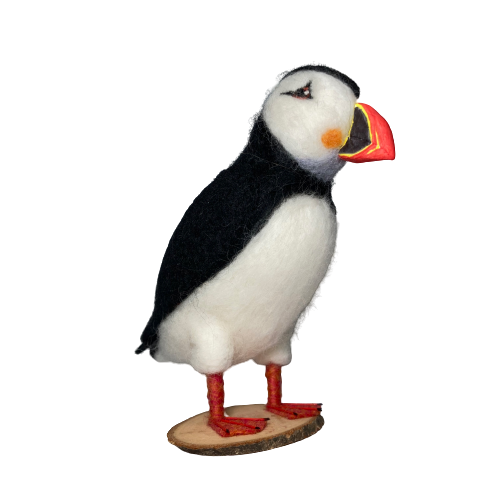 Puffin sculpture, needle felted woollen model - Folksy