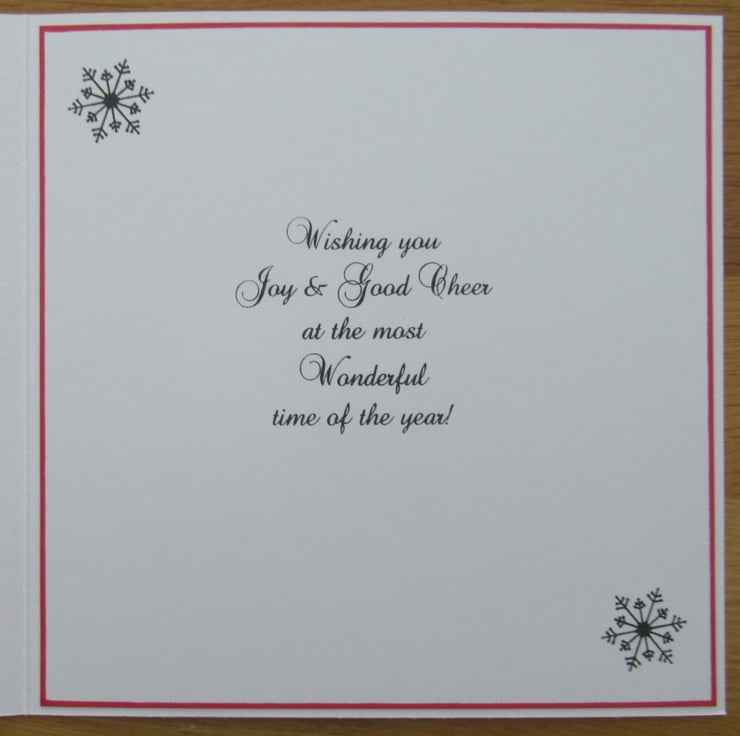 Candy Cane Carousel - 7x7" Christmas Card - Folksy