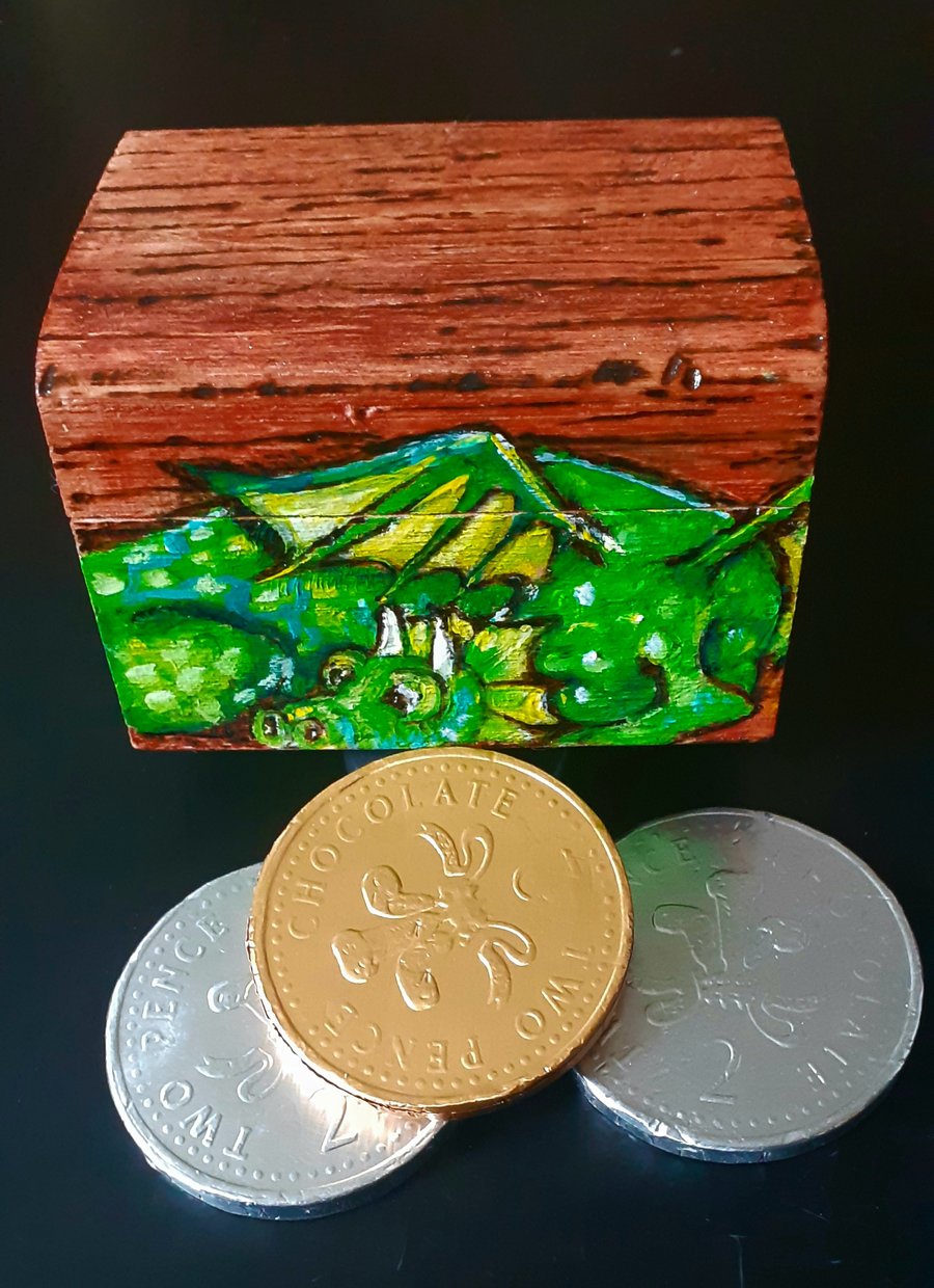 Child's treasure chest and dragon - Folksy