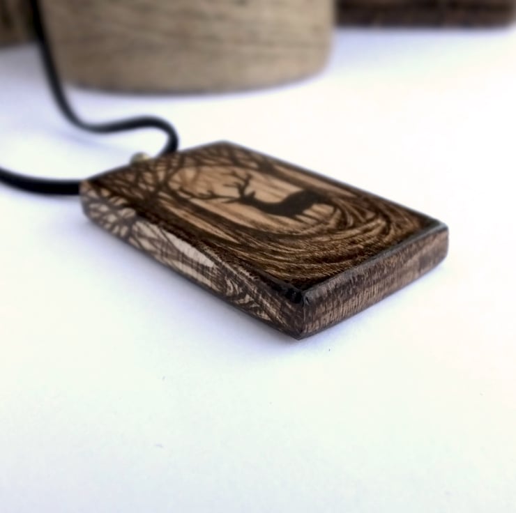 Woodland stag, chunky wooden pyrography deer pe... - Folksy