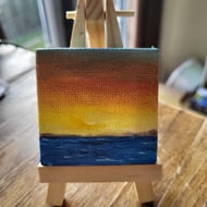Original mini canvas seascape painting ocean su... - Folksy