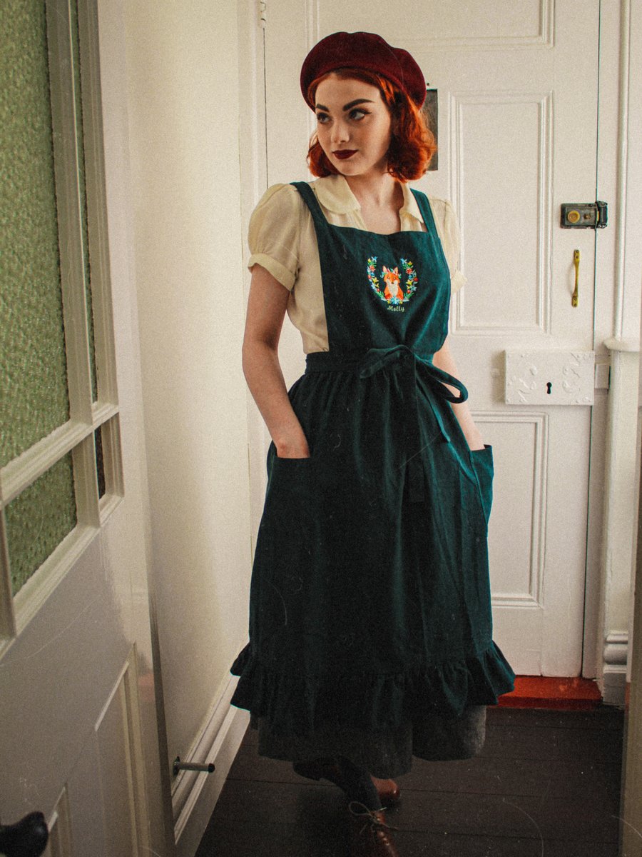 Personalized Fox Apron Forest Green - Folksy