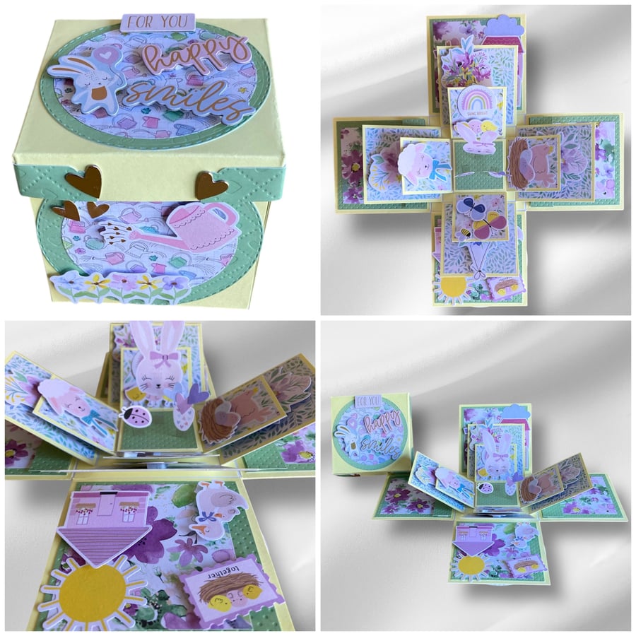 3D Spring Inspired Exploding Box Card. Keepsake... - Folksy