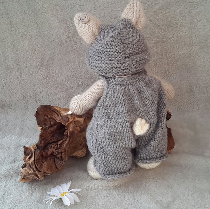 Billy Bunny, Hand knitted Rabbit, Dressed Anima... - Folksy