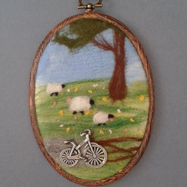 Needle felted Spring Field Picture - Folksy