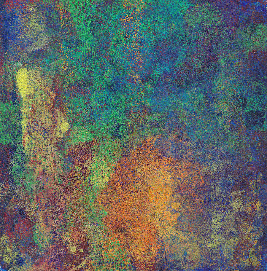 Hubble 1 - colourful monotype gel print.- inspi... - Folksy