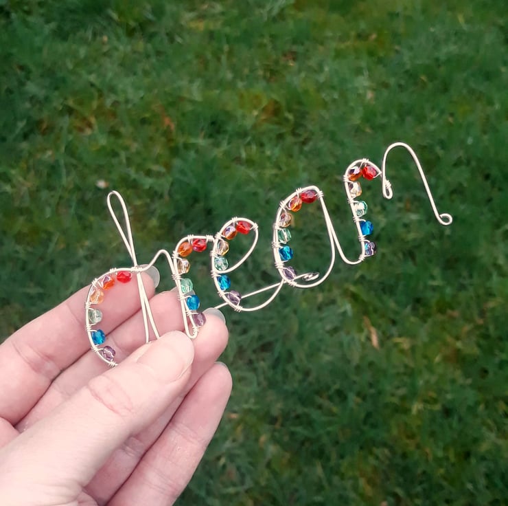 Rainbow Dream - Freestanding Wire Writing Decor... - Folksy