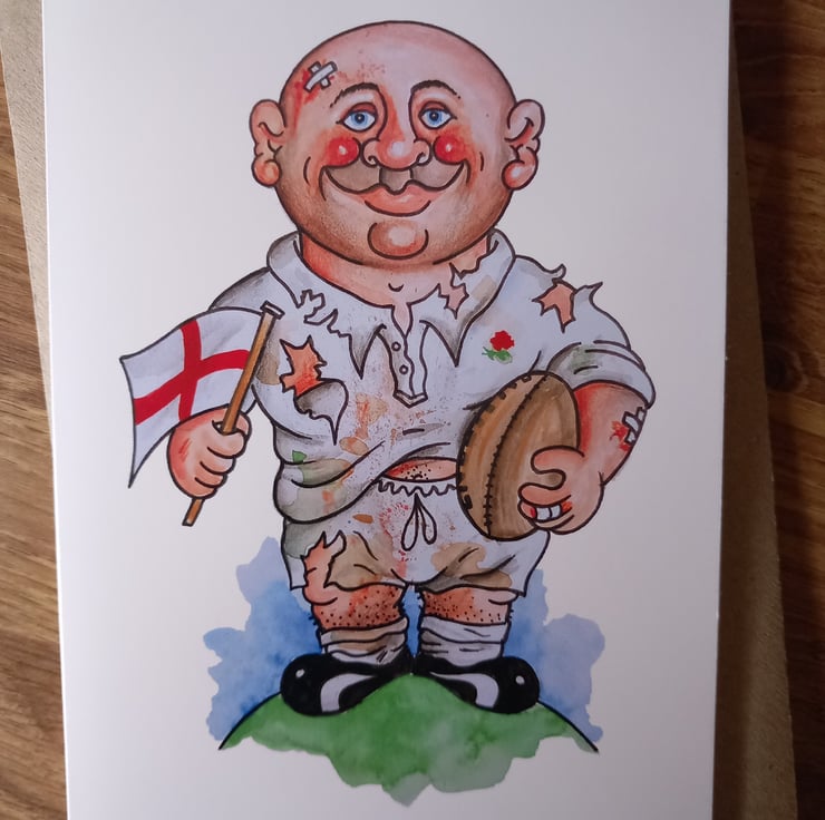 England Rugby Card - A Rucking Good Game - Folksy