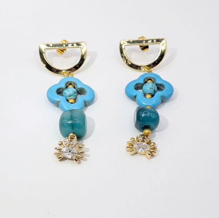 Boho handmade Coastal Marocan Blue Agate & ... - Folksy