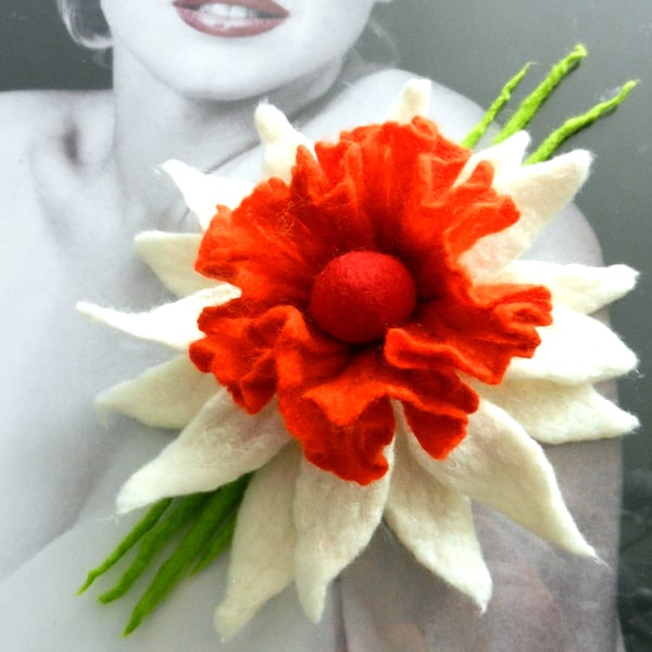 SALE... Hand Felted, Wool Jewelry felted BRO... - Folksy