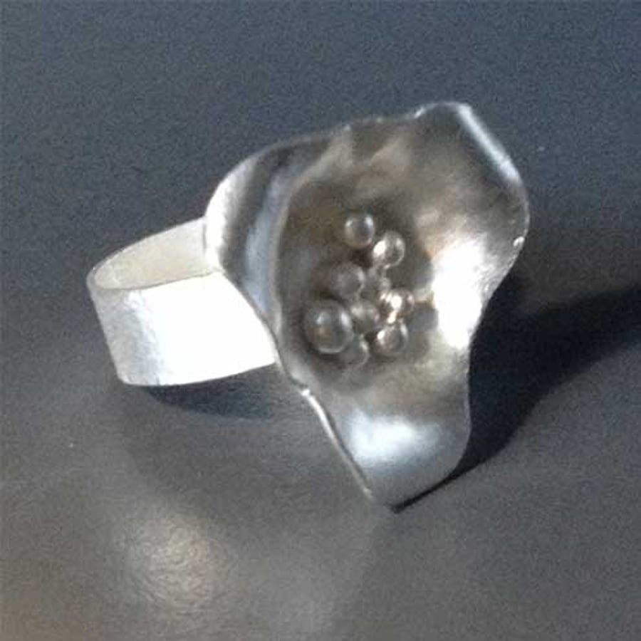 Silver Frost Orchid ring - Folksy