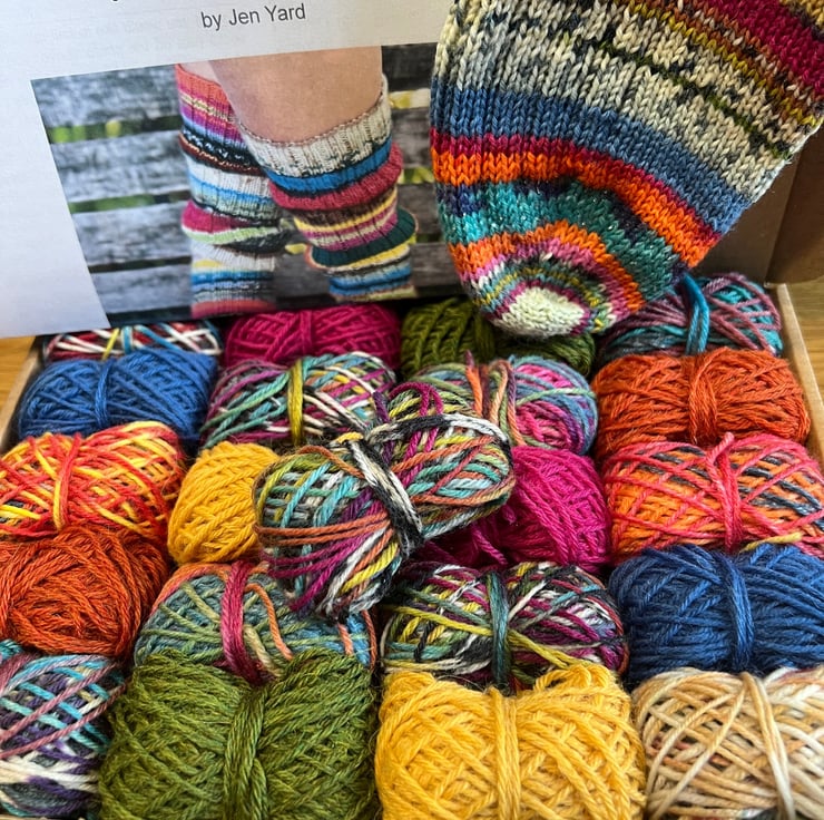 Easy Peasy Ribbed Socks Kit by Jen Yard every.t... - Folksy