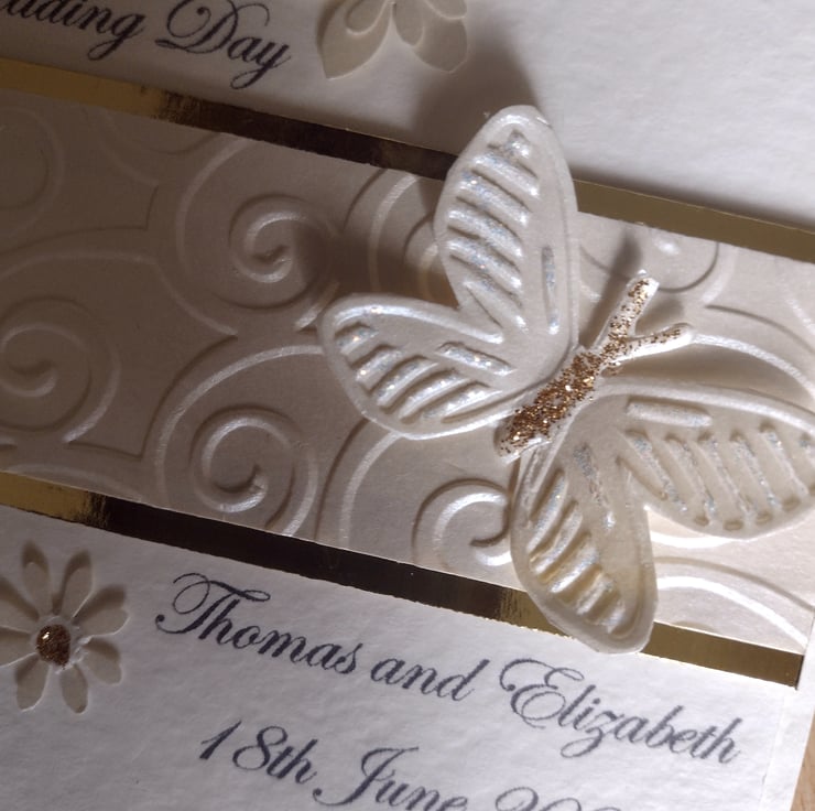 Sparkly Butterfly Wedding Card - Personalised -... - Folksy