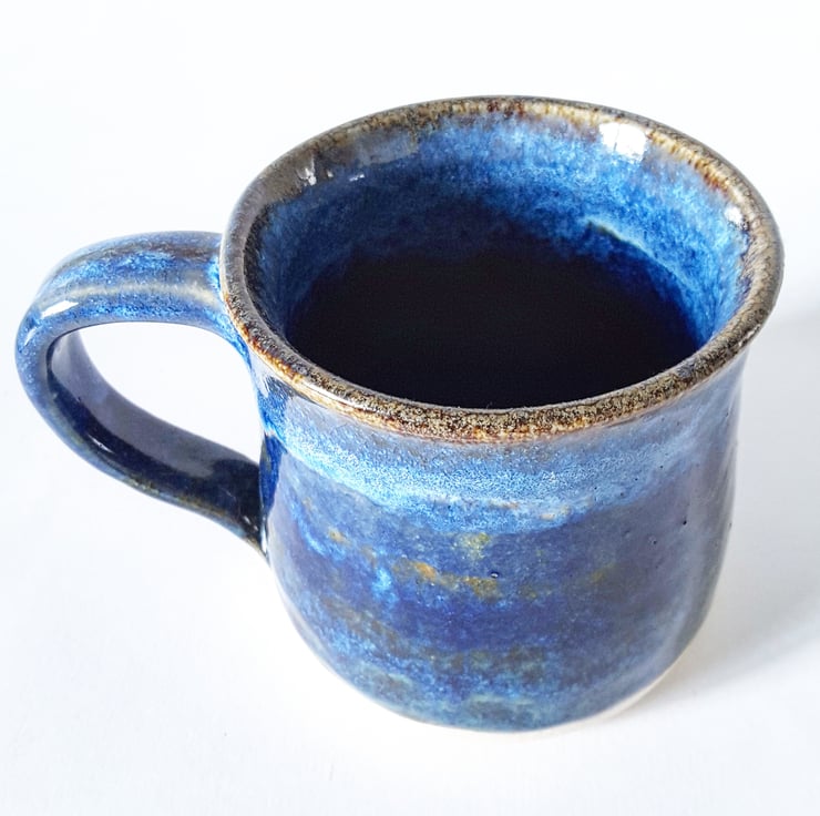 Ceramic Mug in Blue Glazes - Folksy