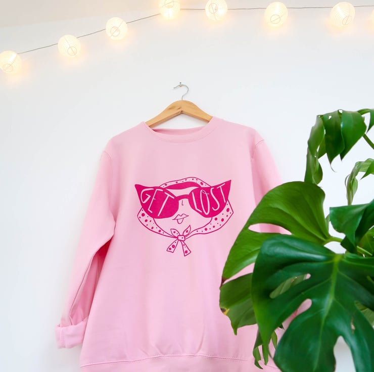 Pink Get Lost sweater - Folksy