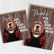 Beaver thank you card: Thanks for all your hard... - Folksy