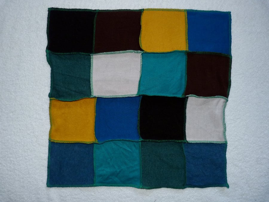 Upcycled 16inch Cushion Cover with Button Back - Folksy
