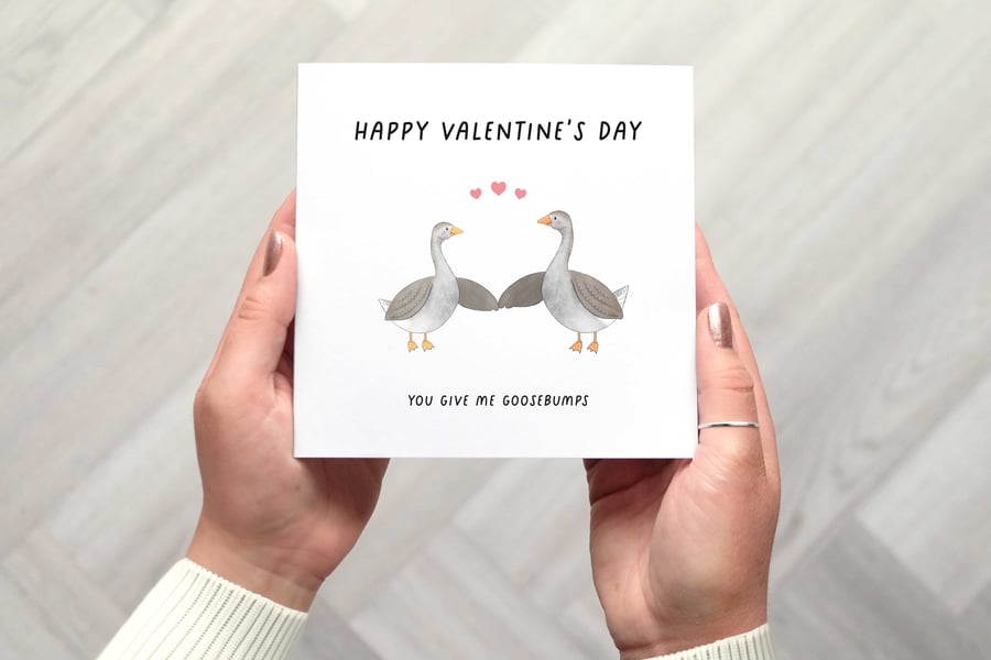 You Give Me Goosebumps Valentine's Card - Folksy
