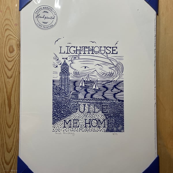 Limited Edition Lighthouse Lino Print - Folksy