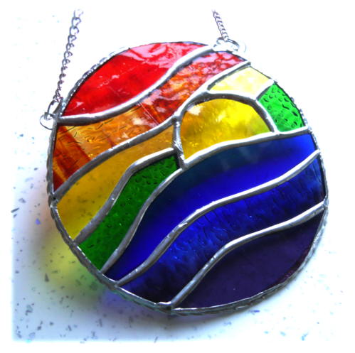 SOLD Rainbow Waves Stained Glass Suncatchers 022 - Folksy