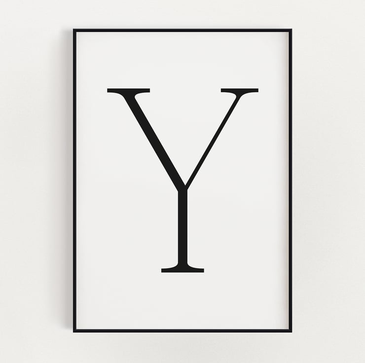 LETTER Y PRINT, Minimalist Wall Art, Letter Y P... - Folksy
