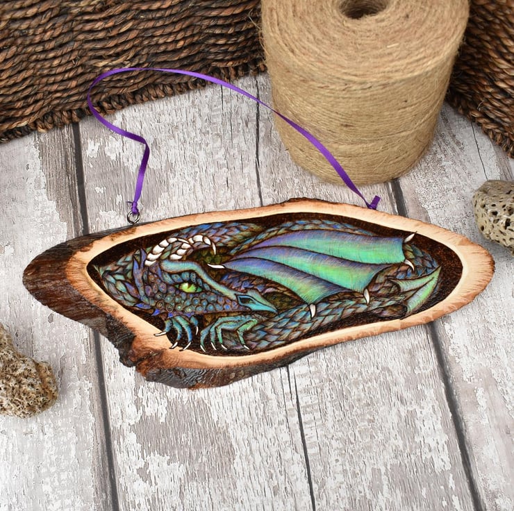 Good morning Dragon. Pyrography hanging plaque.... - Folksy