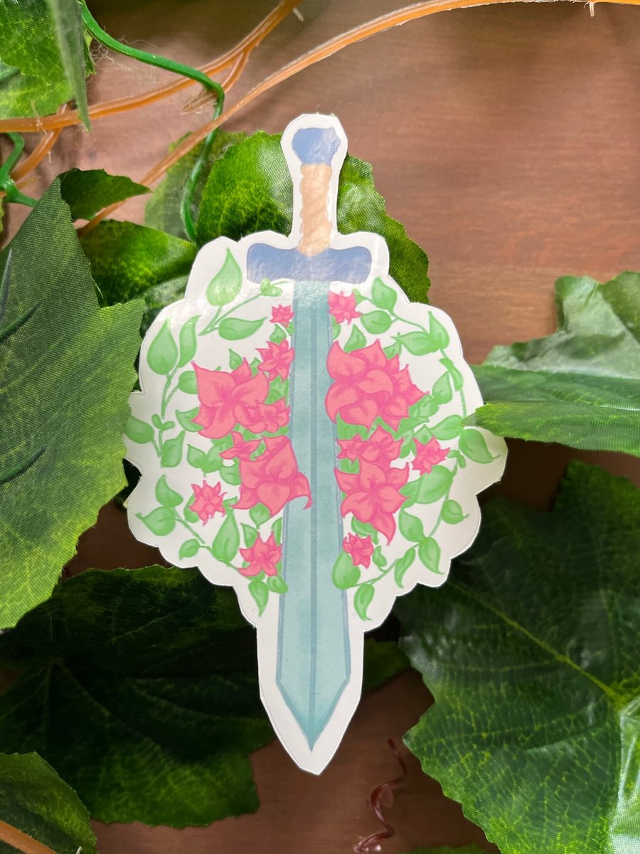 Flower sword sticker - Folksy