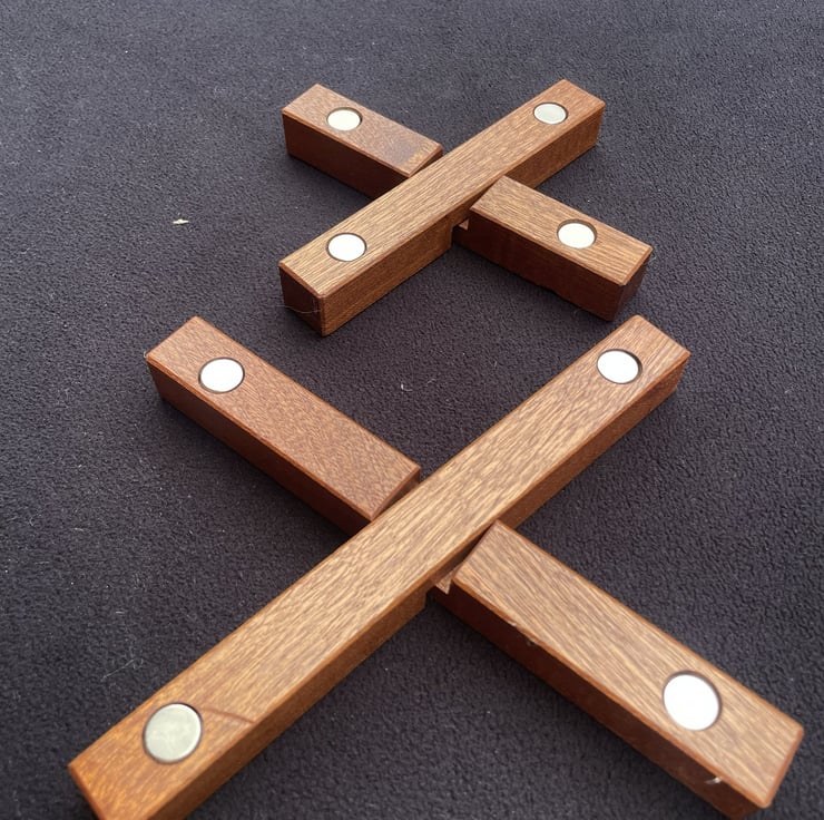 X-Shaped Magnetic Trivet Set – Solid Wood Hot P... - Folksy
