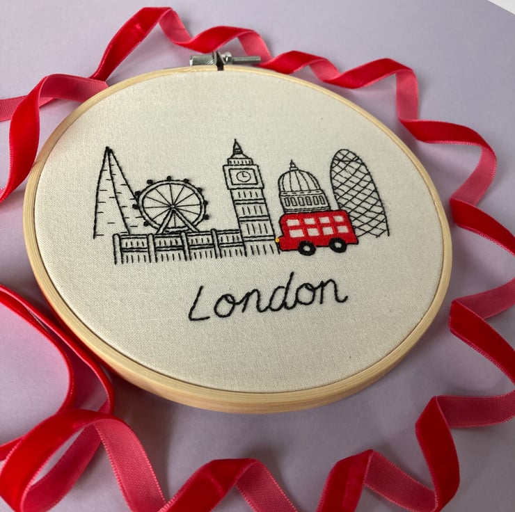 London Hand Embroidery Kit, Cityscape Architect... - Folksy