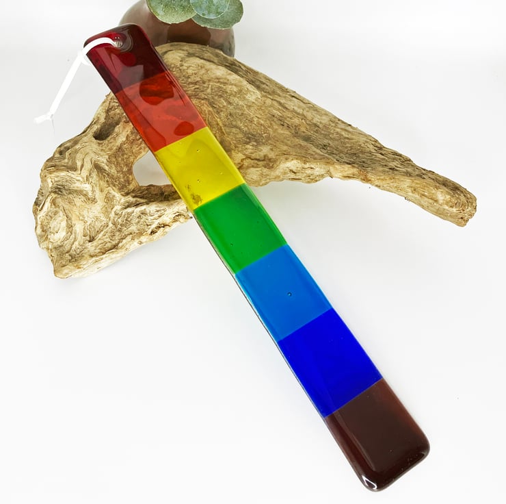 Fused Glass Rainbow Colours Wish Stick Suncatch... - Folksy