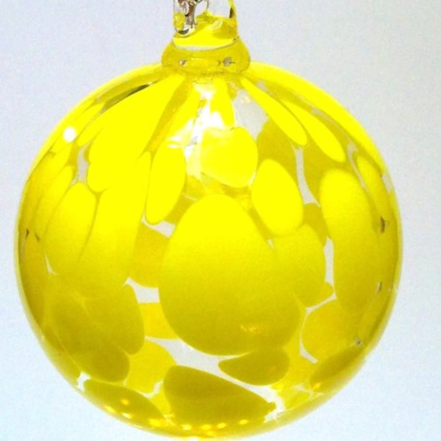 Opaque Lemon Blown Glass Bauble, Light catcher - Folksy