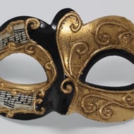 Black and Gold Musical Masquerade Mask for Mask... - Folksy