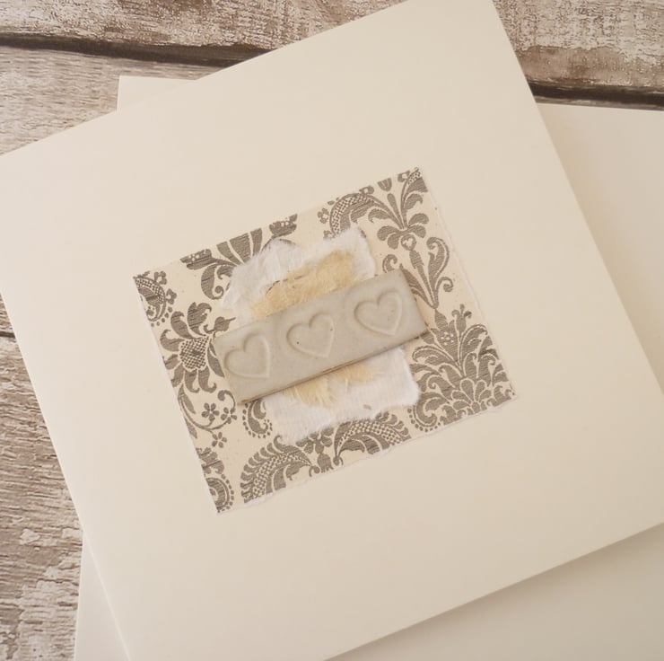 Bespoke hand made greeting card, ceramic card, - Folksy