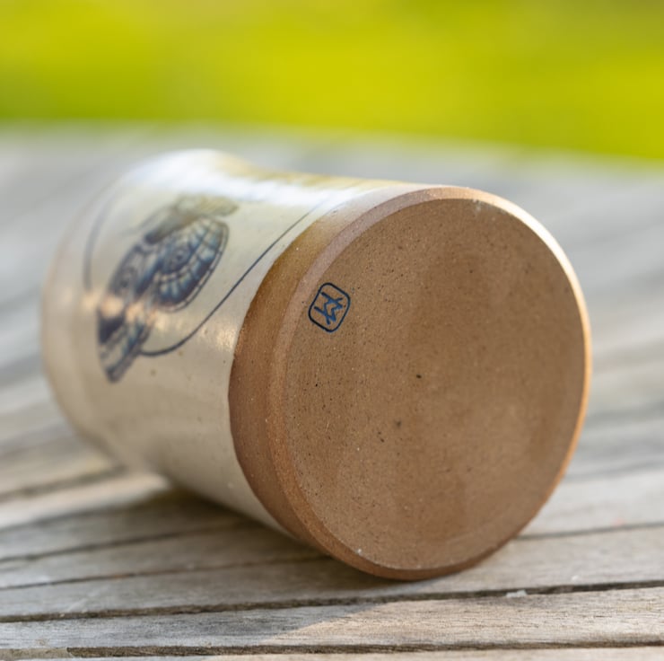 Handmade red stoneware vase with Death Hawk Mot... - Folksy