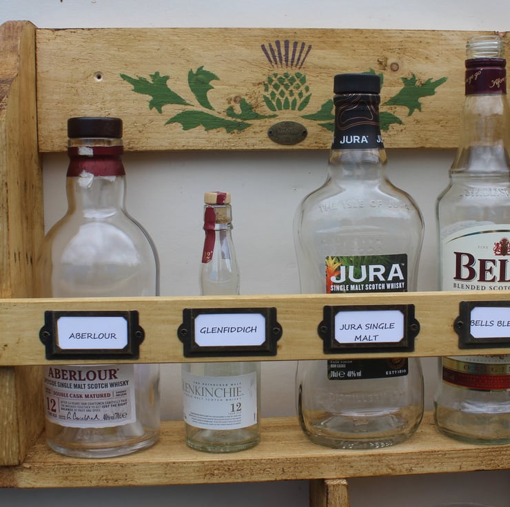Whisky rack, 8 bottles with storage for glass's... - Folksy