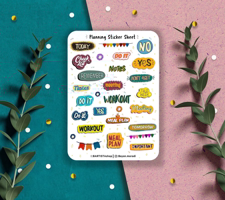 Planner sticker sheet, Bullet journal stickers,... - Folksy