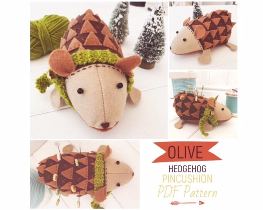 Digital PDF Sewing Pattern for Felt Hedgehog Pi... - Folksy