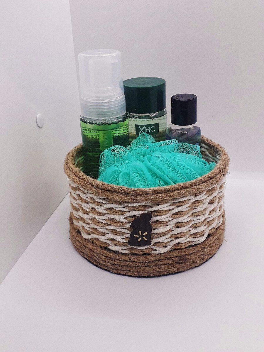 Round Organiser Make Up Storage Basket - Folksy