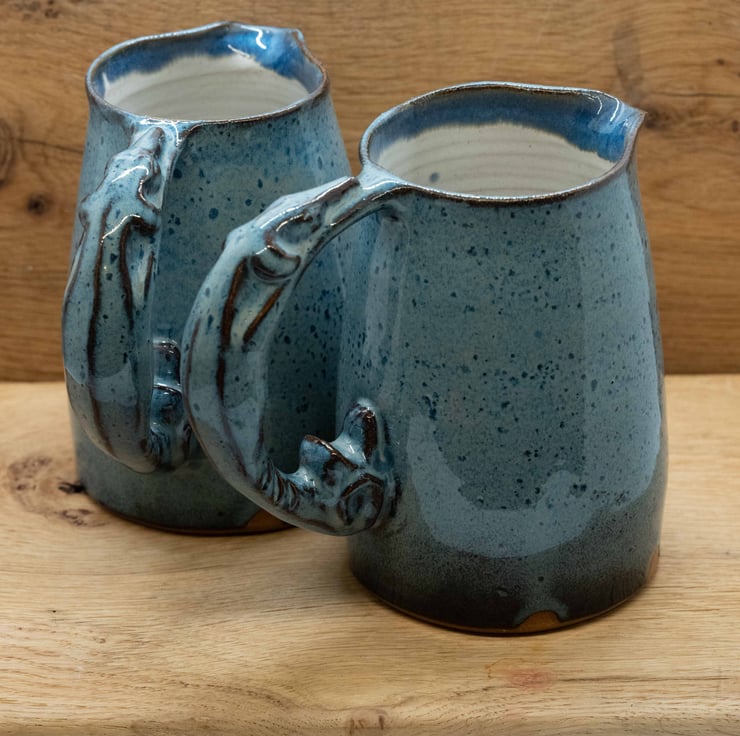 Handmade Ceramic Jug with hand carved sighthoun... - Folksy