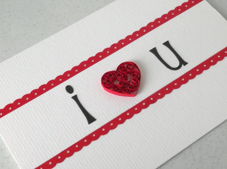Handmade Valentine card - Folksy