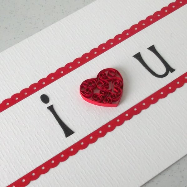Handmade Valentine card - Folksy