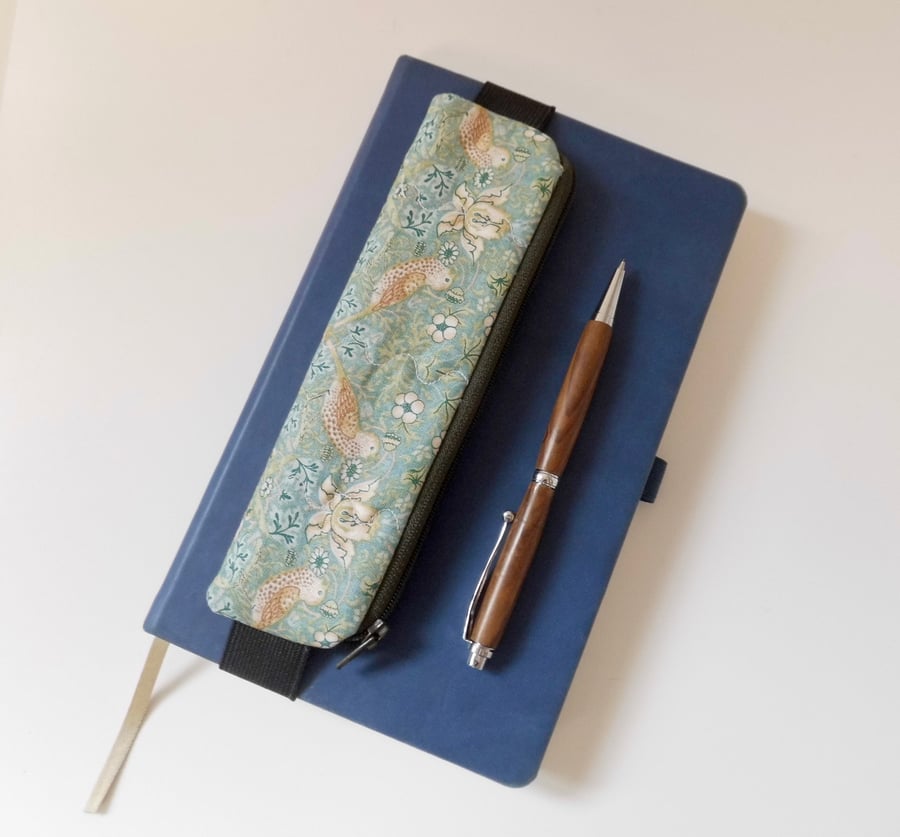 Elasticated pencil case for cover of book diar... - Folksy