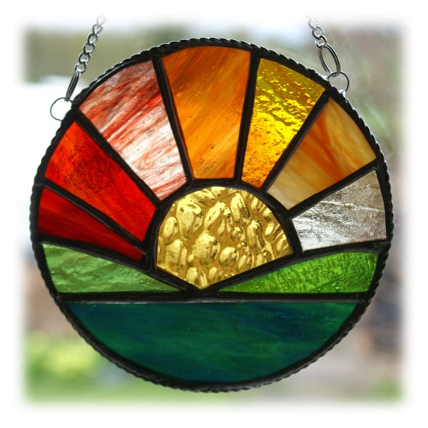 Sunrise Picture Stained Glass Suncatcher Handma... - Folksy