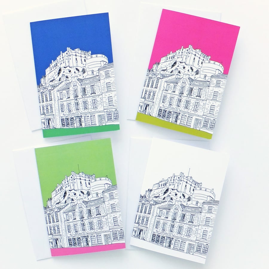 Edinburgh Castle Cards, stationery - Folksy