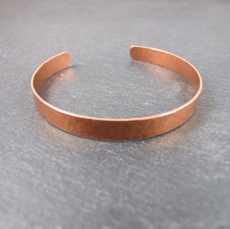 Hammered Copper Cuff Bangle, Large Size - Folksy