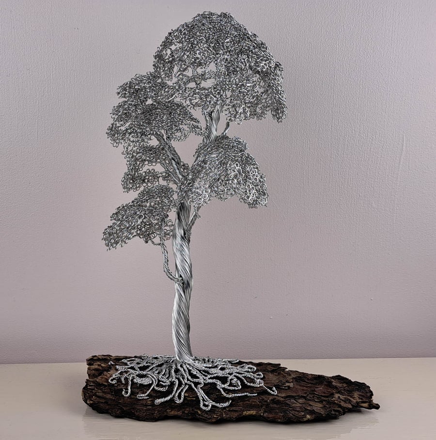 Beautiful Mini wire Sycamore tree on Oak bark - Folksy