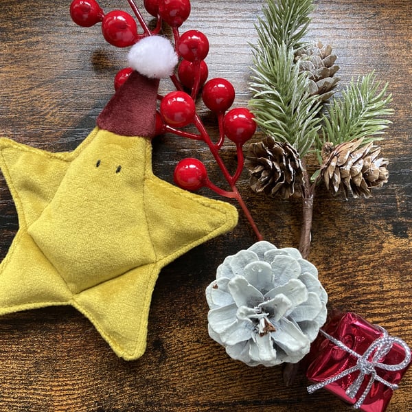 Velvet Christmas star Cat toy - Folksy