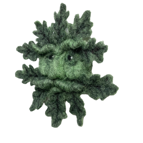 Mini green man wall plaque, needle felted wooll... - Folksy